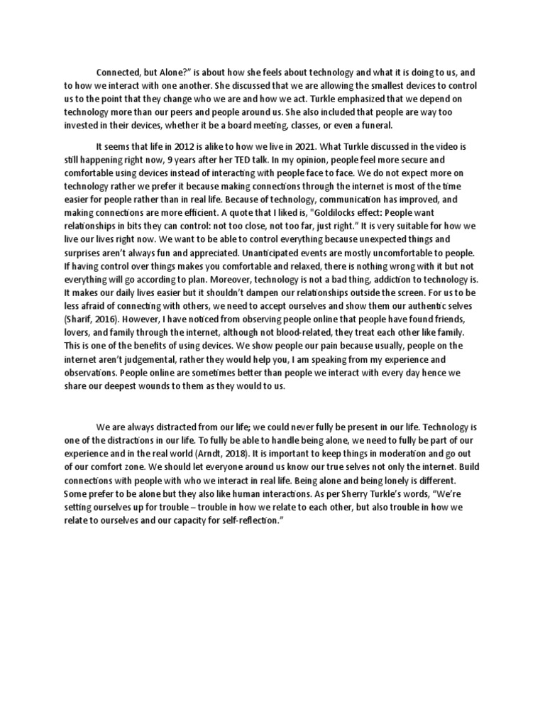 Connected But Alone | PDF | Internet | Human Communication