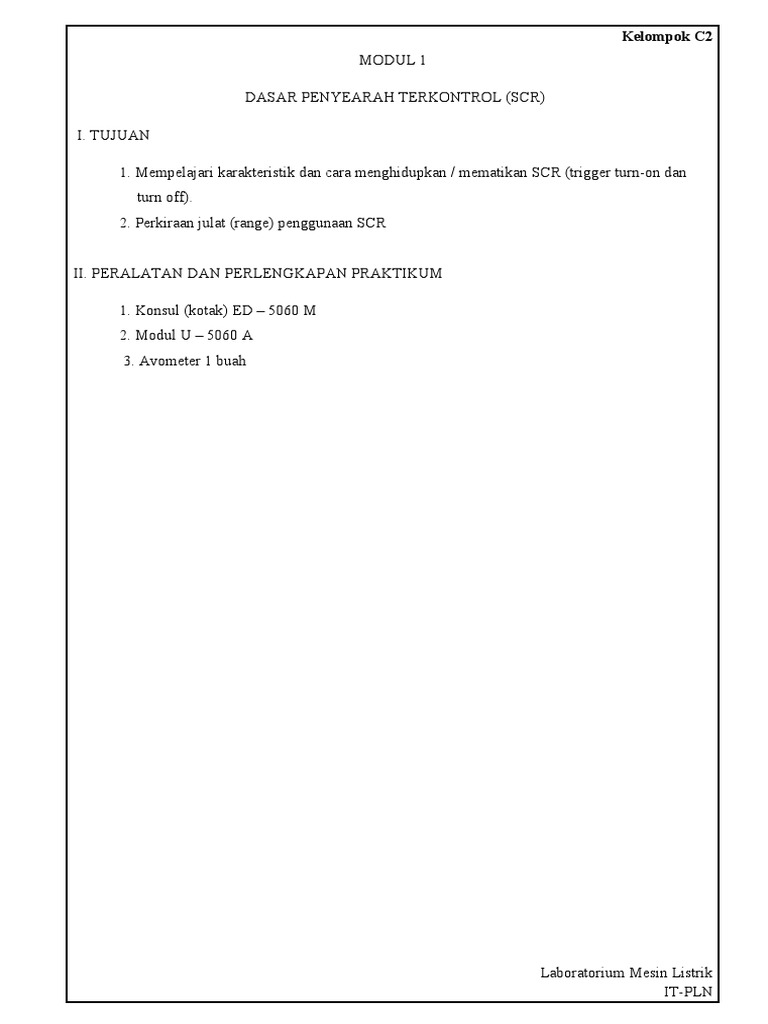 Laporan Elda Modul 1 | PDF | Teknologi & Rekayasa