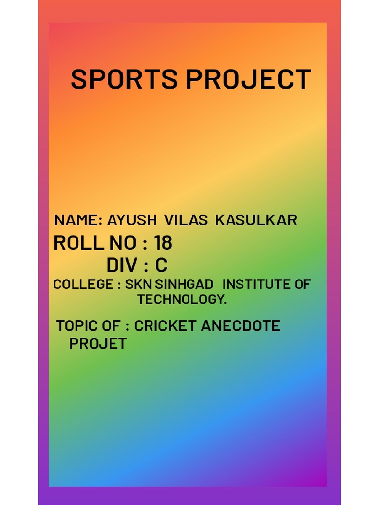 Sports Project | PDF