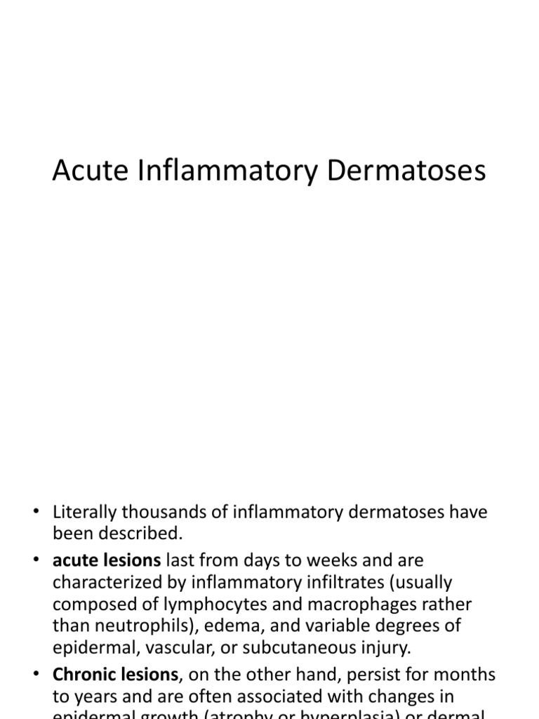 Acute Inflammatory Dermatoses Overview | PDF | Dermatitis | Inflammation