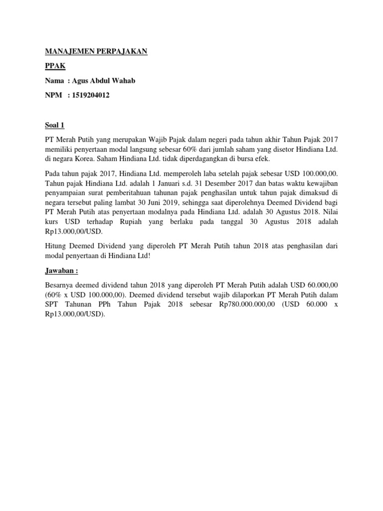 Tugas Agus Abdul Wahab 1519204012 | PDF | Hukum