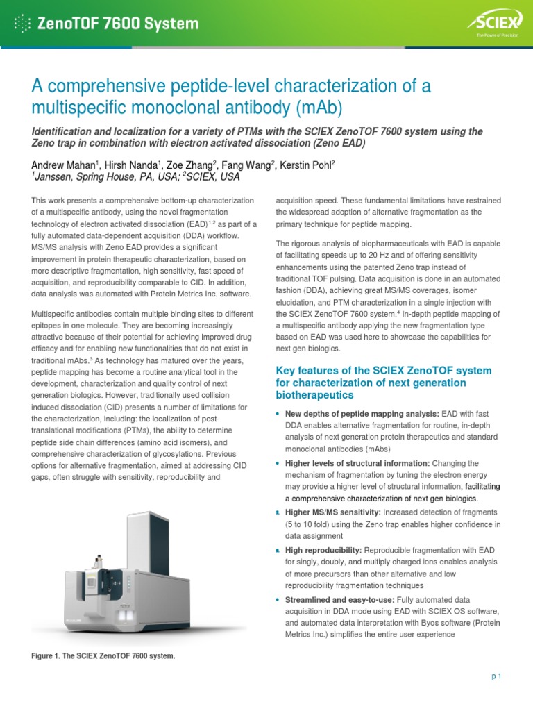 A Comprehensive Peptide-Level Characterization of A Multispecific ...