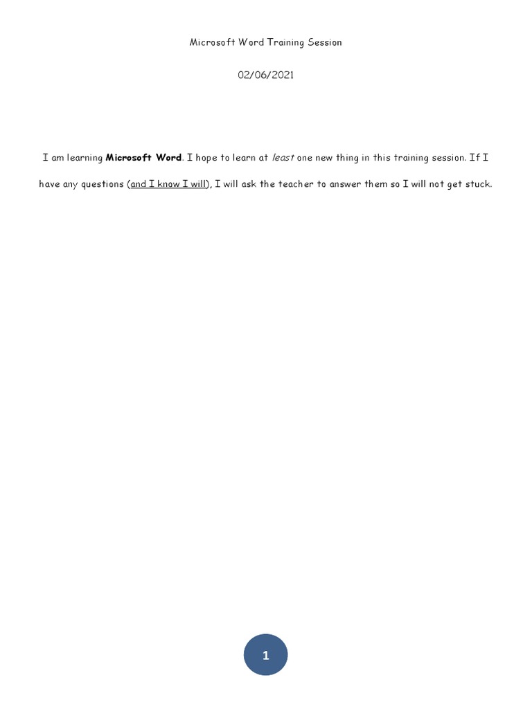 Microsoft Word Training Session | PDF