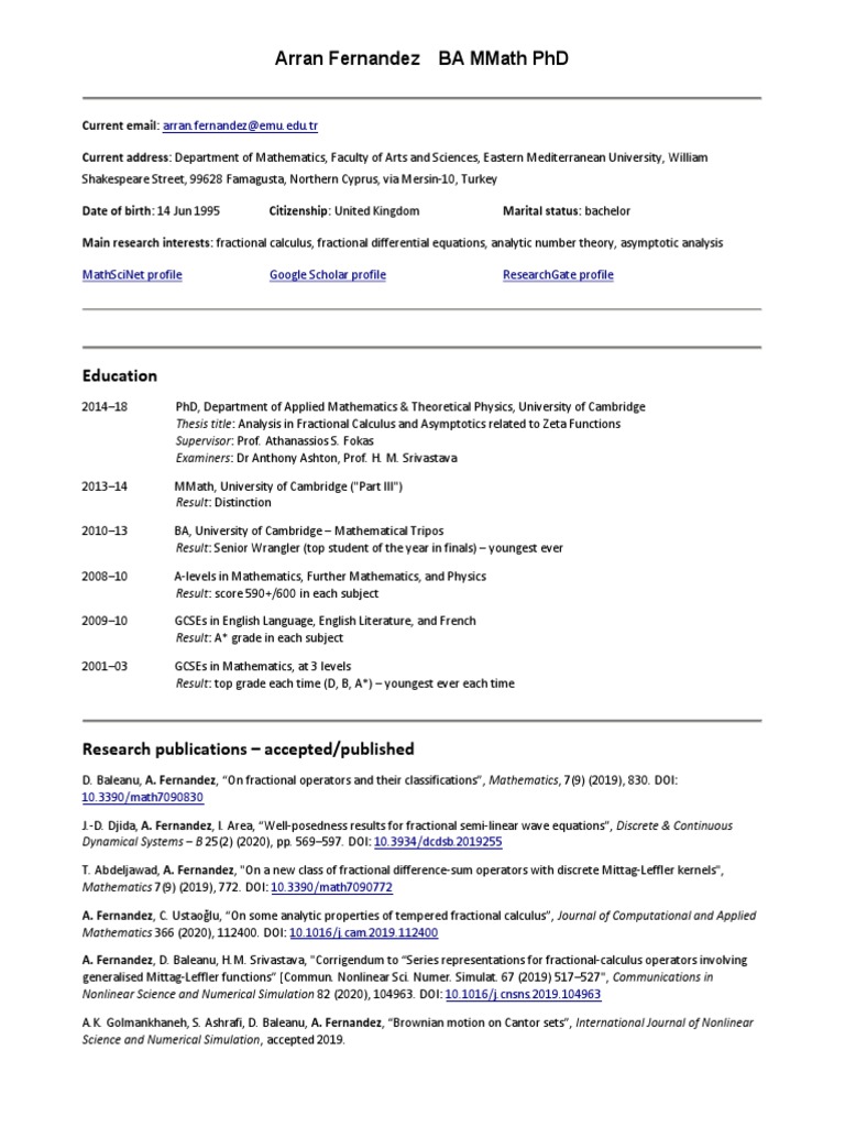 Fernandez Arran Mathematician | PDF | Partial Differential Equation ...