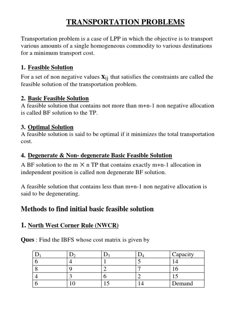 Chap 7 Transportation Problems | PDF | Mathematical Optimization ...