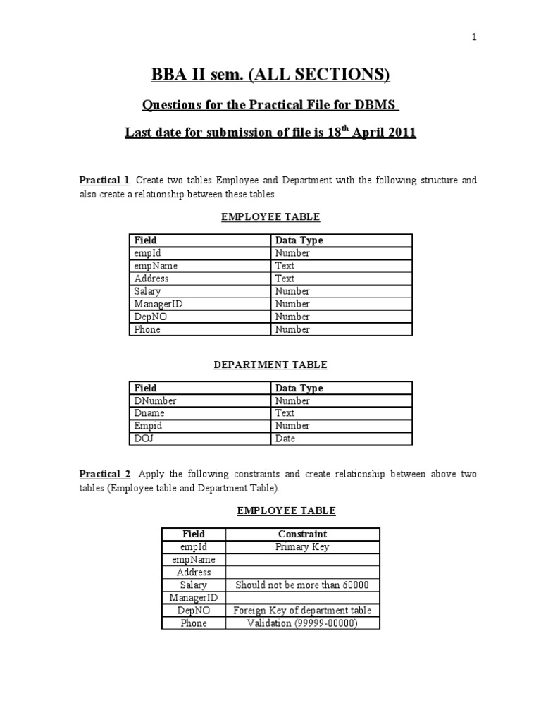 Practical File For Dbms 2011 Databases Information Retrieval