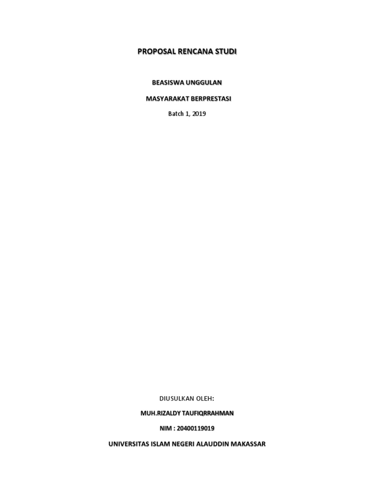 Proposal Rencana Studi-1 | PDF