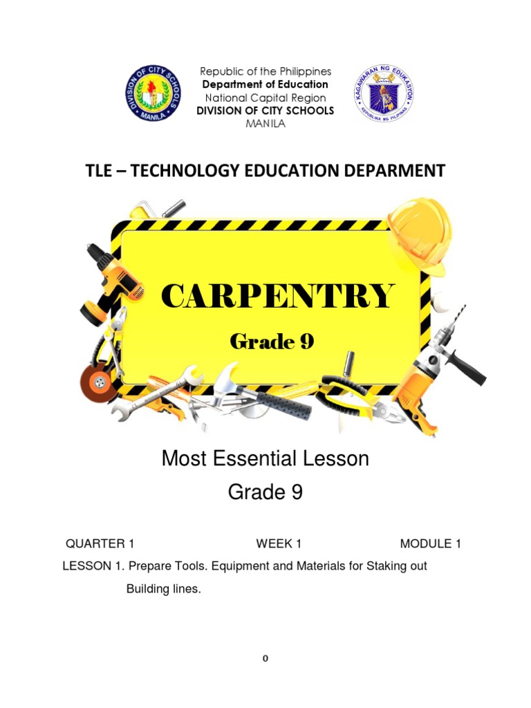 Carpentry: Tle - Technology Education Deparment | PDF | Hammer ...