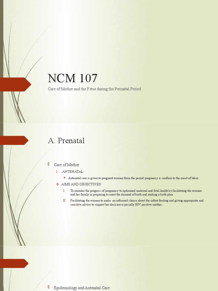 Care of Mother and The Fetus During The Perinatal Period | PDF ...