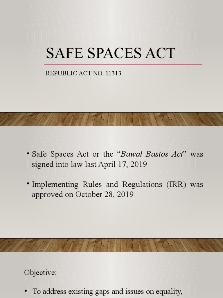 Powerpoint Presentation of Safe Spaces Act RA 11313 | PDF | Sexual ...