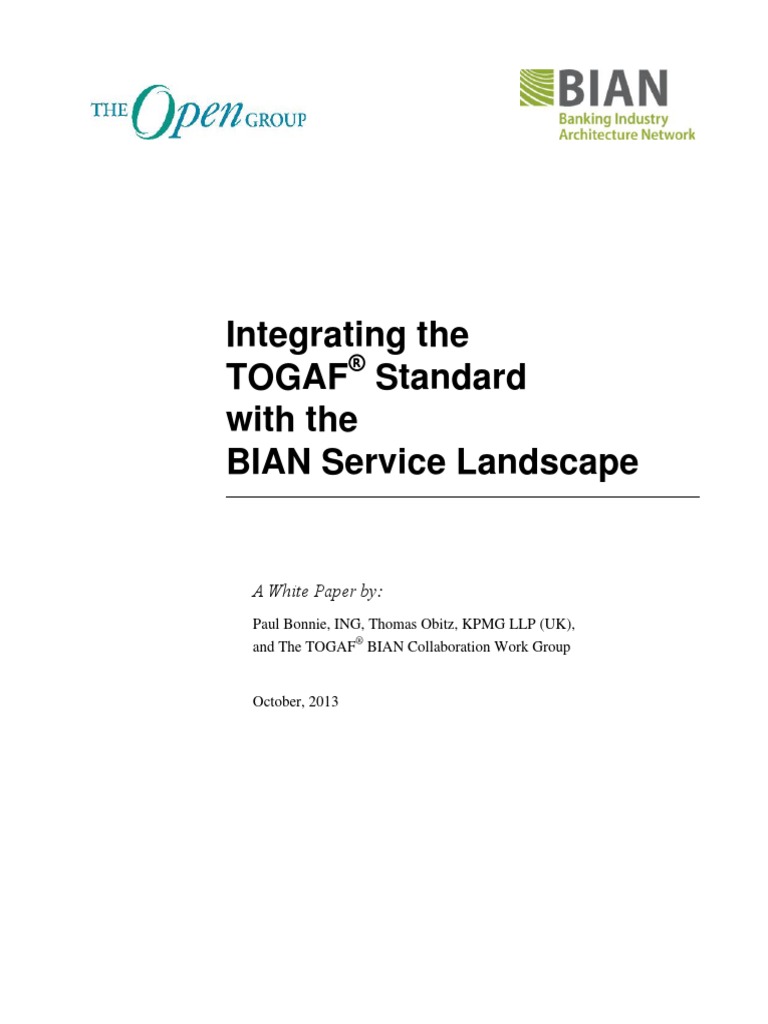 TOGAF and BIAN Service Landscape | PDF | Information Technology ...