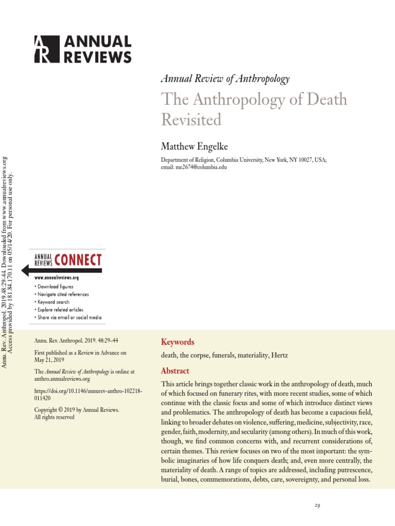 The Anthropology of Death Revisited | PDF | Anthropology | Death