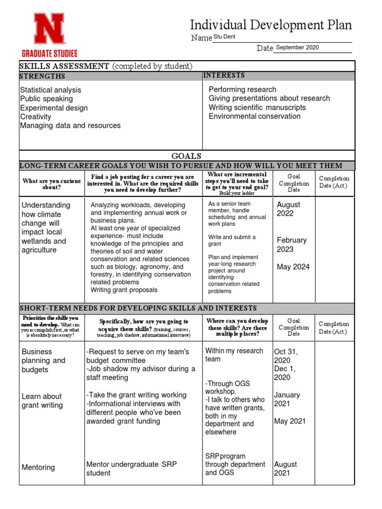IDP Example | PDF | Goal | Conservation Biology