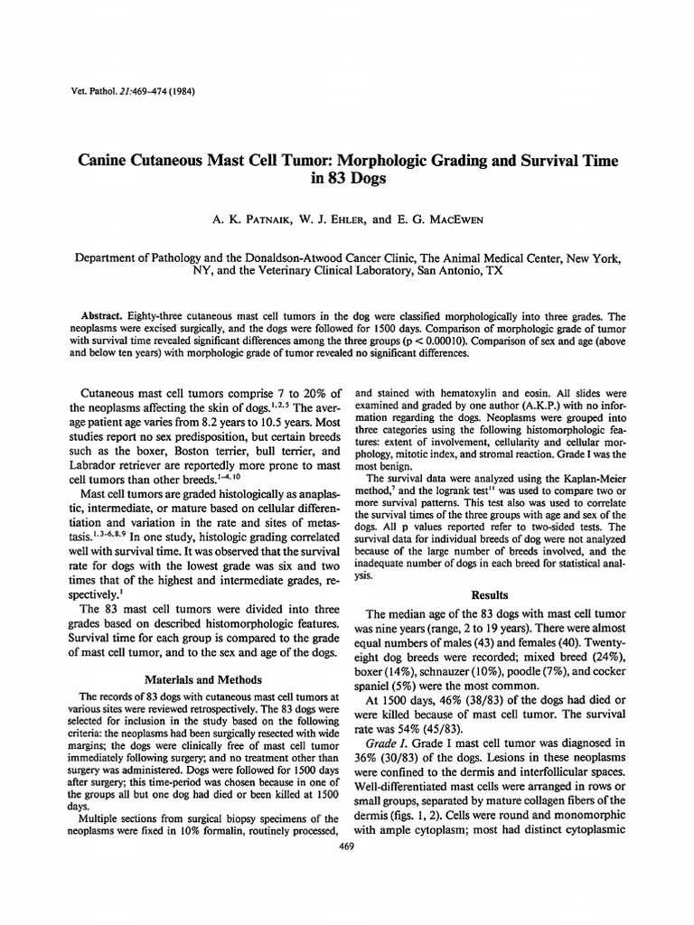 MCT - Patnaik Grading (1984) | PDF | Neoplasms | Mitosis
