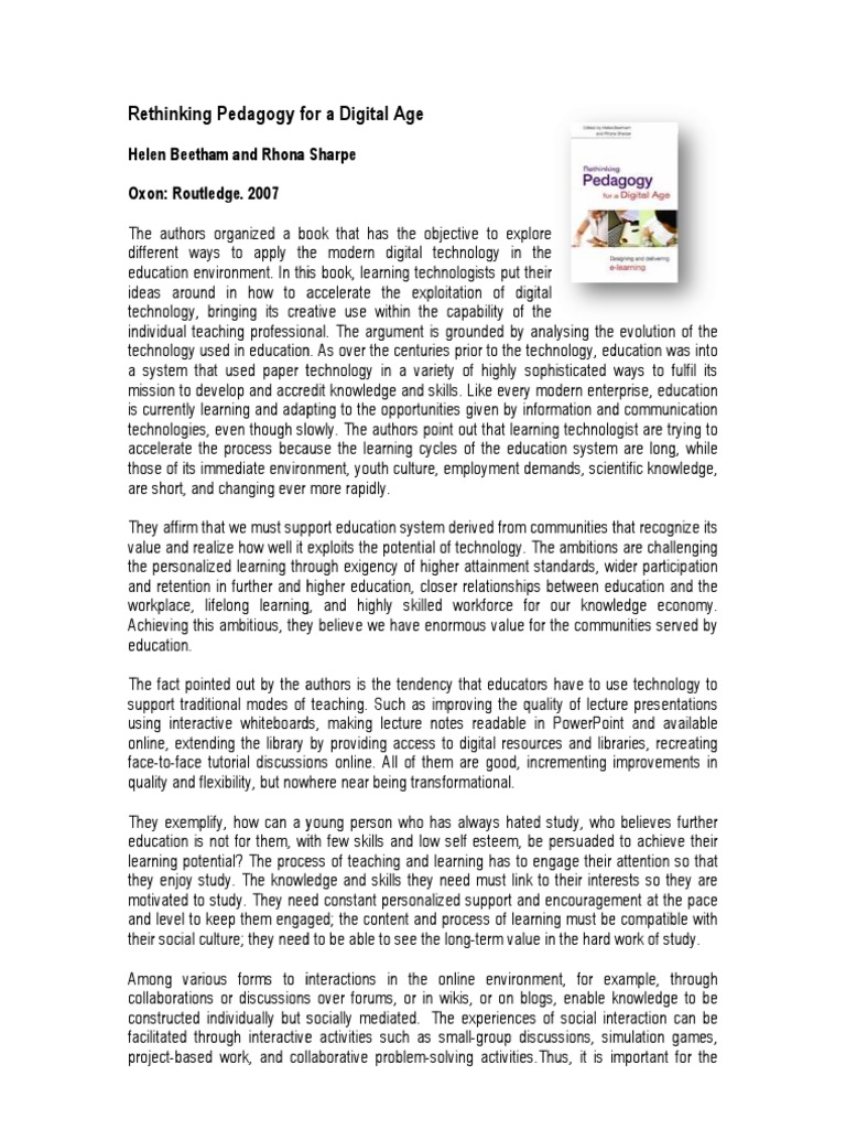 Rethinking Pedagogy in A Digital Age | PDF | Educational Technology ...