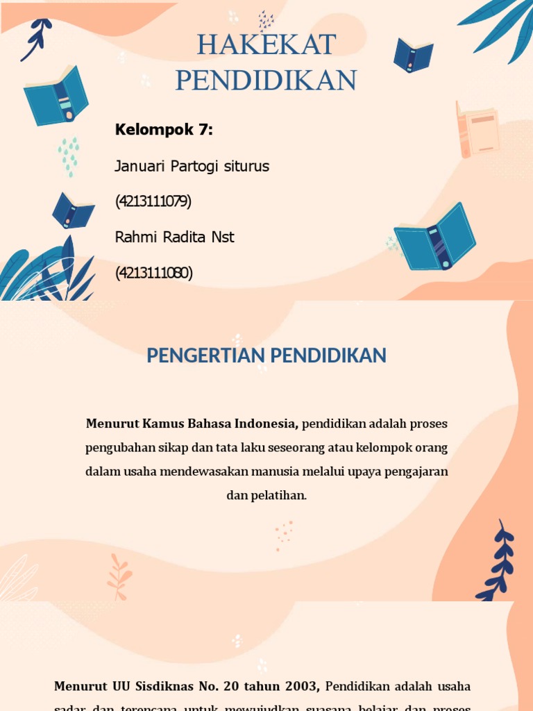 Kelompok 7 - Hakikat Pendidikan | PDF