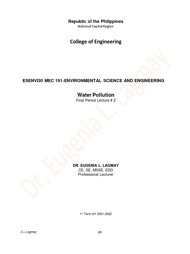 College of Engineering: Water Pollution | PDF | Sewage Treatment | Water
