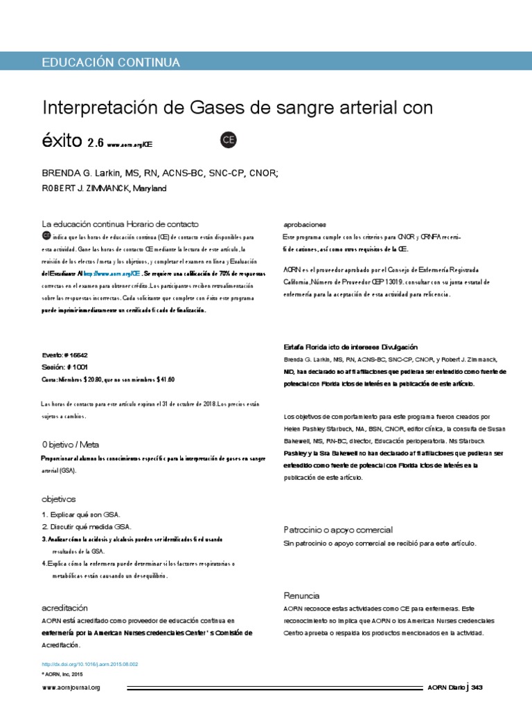 Interpretacion de Gases Arteriales 2015.en - Es | PDF | Especialidades ...