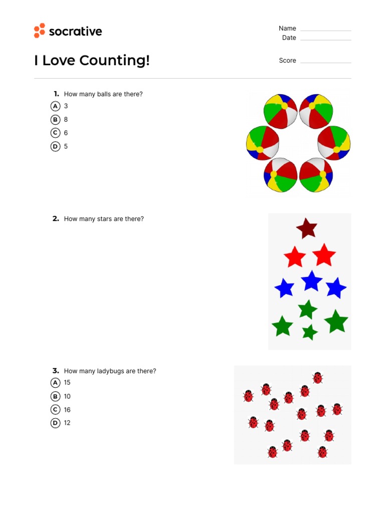 Quiz I Love Counting 1 | PDF
