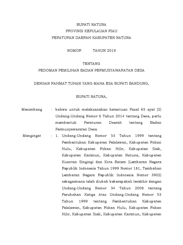 Draf Perbub BPD | PDF