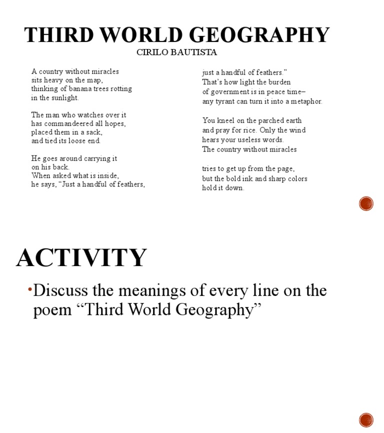 Third World Geography: Cirilo Bautista | PDF
