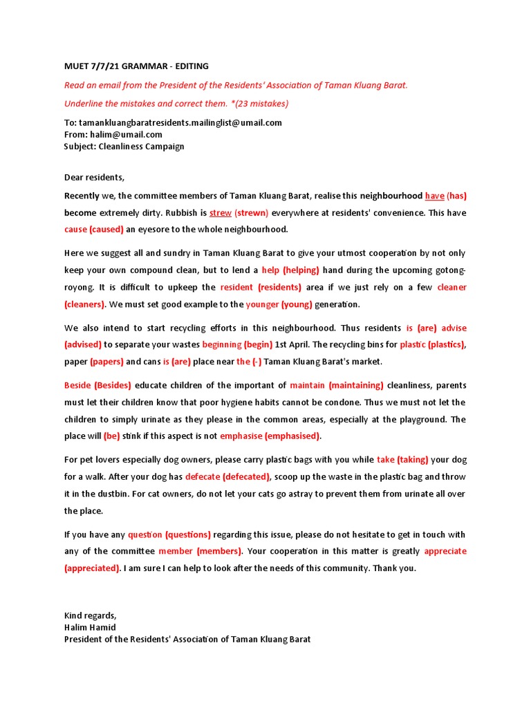 Muet - Grammar | PDF