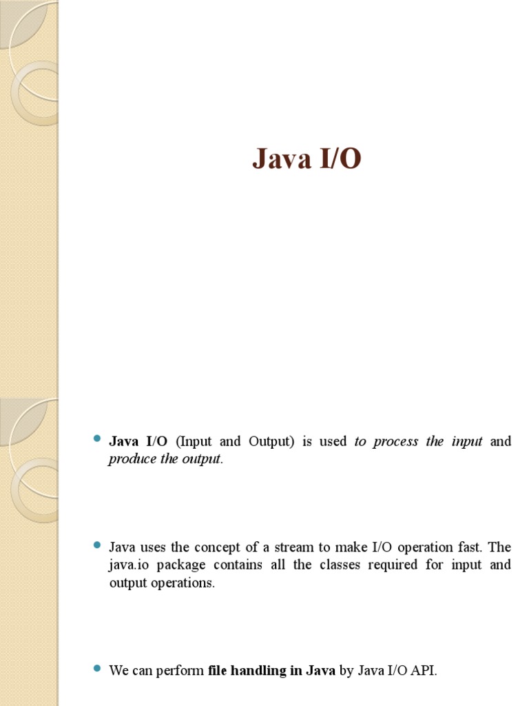Input Output | PDF | Input/Output | Class (Computer Programming) Input Output | PDF | Input/Output | Class (Computer Programming)