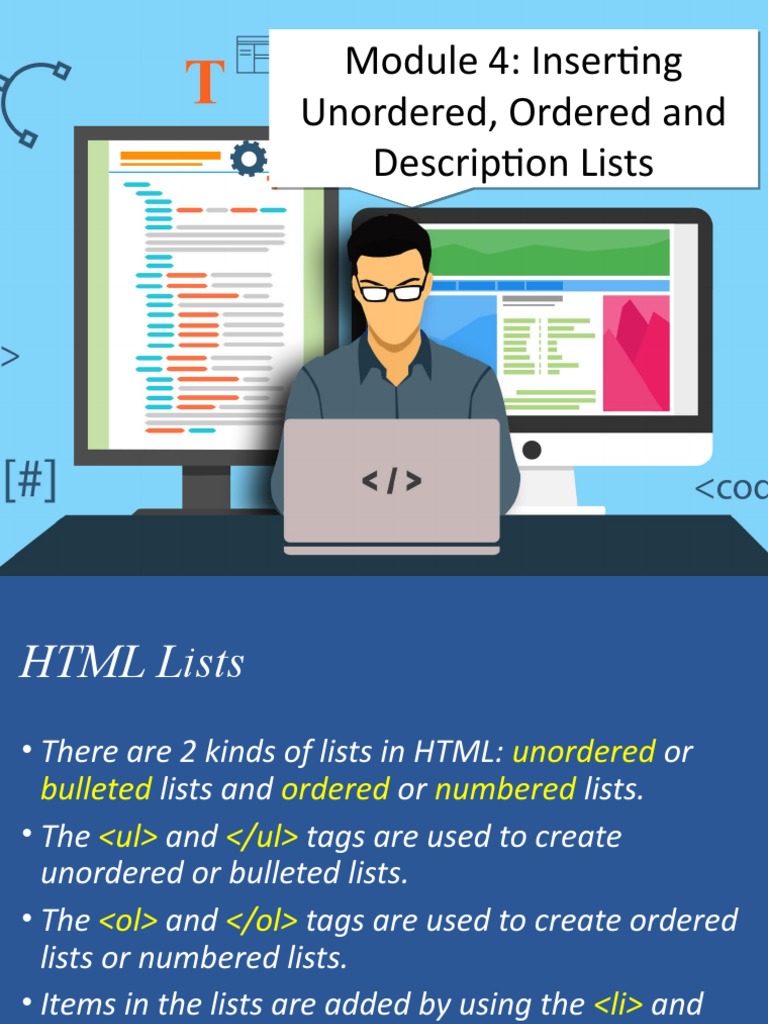 Module 4 Inserting Unordered Ordered And Description Lists Module 4 Inserting Unordered