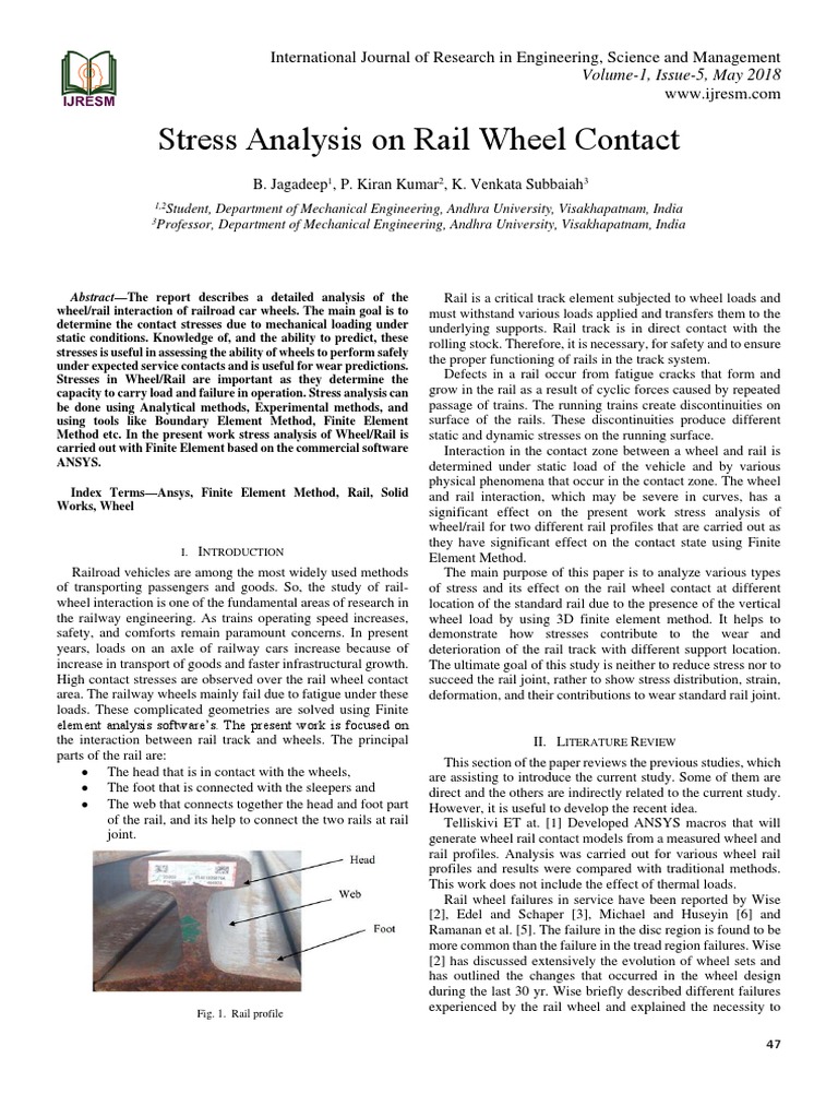 Stress Analysis On Rail Wheel Contact | PDF | Stress (Mechanics ...