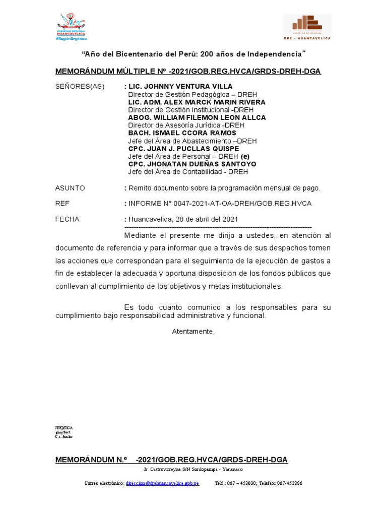 Memorándum Multiple | PDF