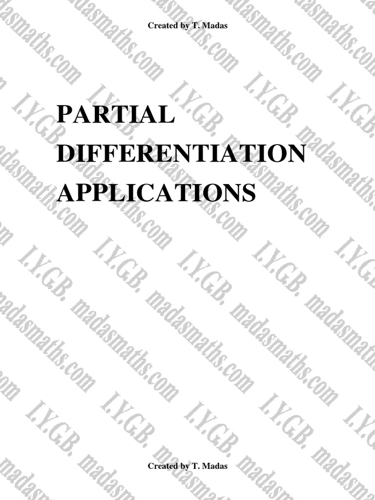 Partial Differentiation Applications | PDF | Equations | Maxima And Minima