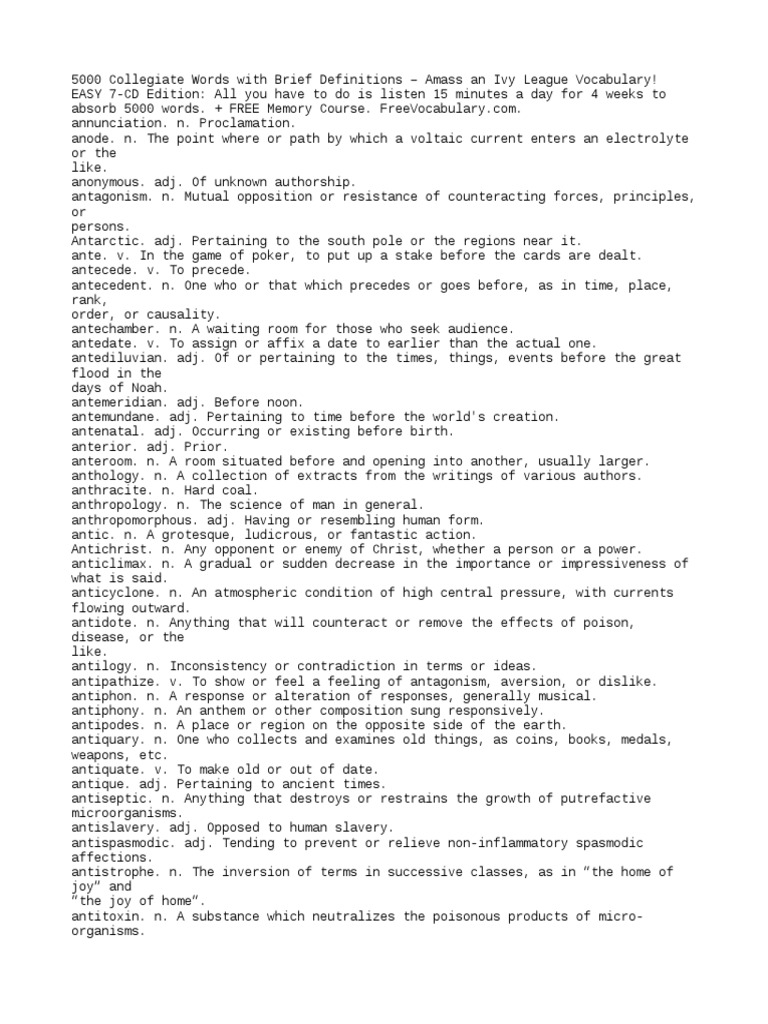 5000 Ivy League Vocabulary Words | PDF | Social Science | Philosophy