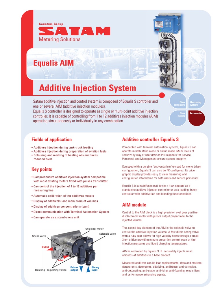 Additive Injection Control System | PDF | Valve | Flow Measurement