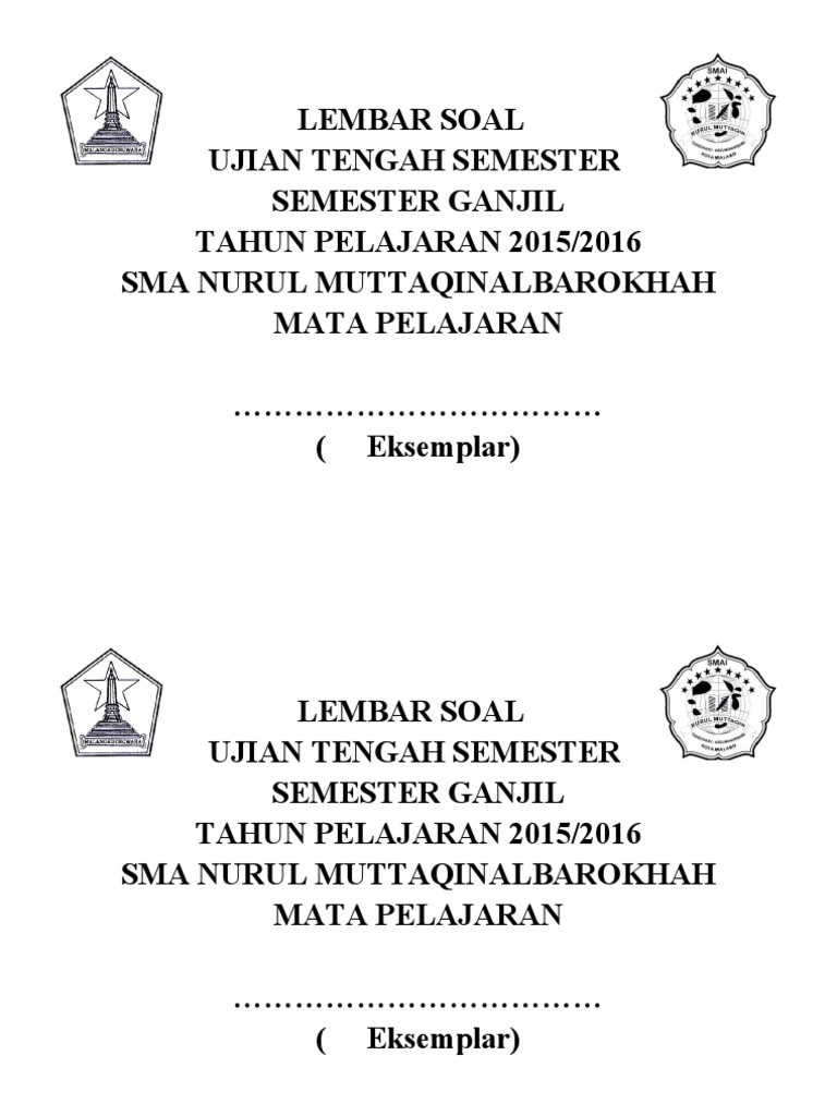Sampul LEMBAR SOAL | PDF