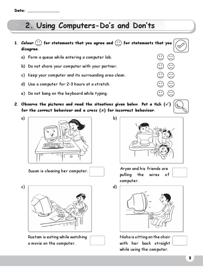 Workbook - I - CS - Using Computers Dos and Donts | PDF