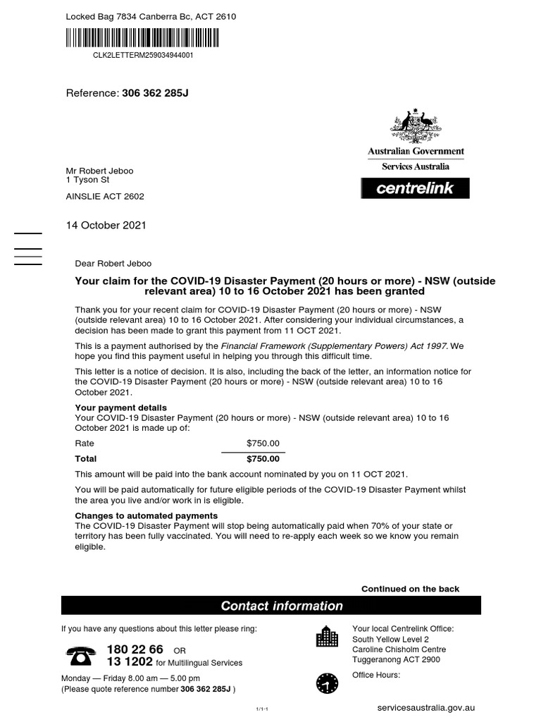 Emergency Recovery Payment Grant M259034944 | PDF