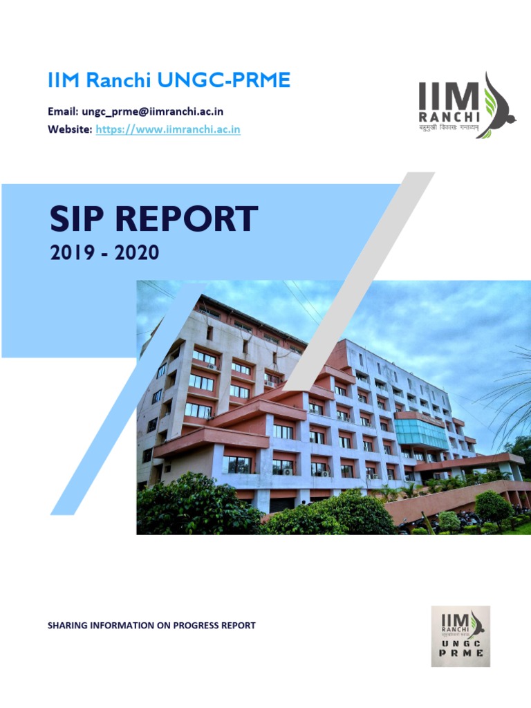 Sip Report: Iim Ranchi Ungc-Prme | PDF | Sustainability | Economies