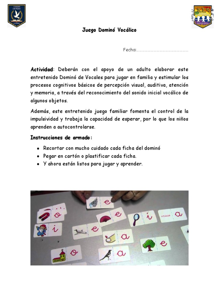 Dominó Vocales Instrucciones | PDF