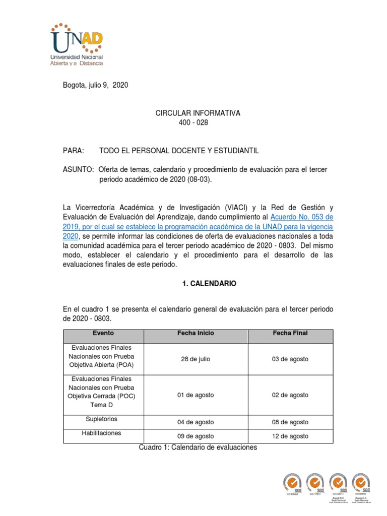 Circular Viaci No. 400.028 - 2020 | Descargar gratis PDF | Marketing | Evaluación