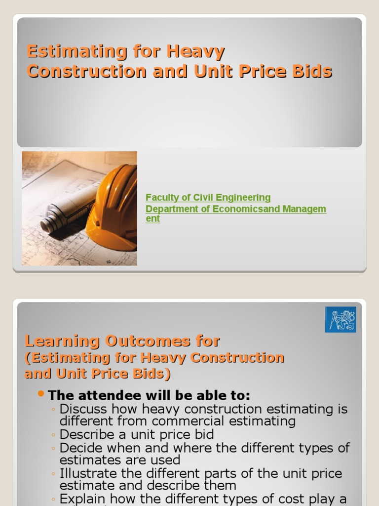 Estimating For Heavy Construction and Unit Price Bids | PDF | Road ...