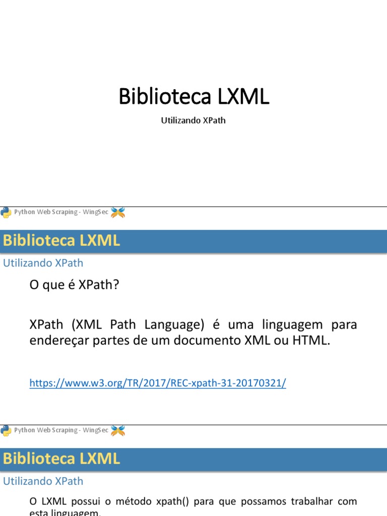 7.5 Aula - 06 - LXML - XPATH | PDF | Html | Python (linguagem de ...