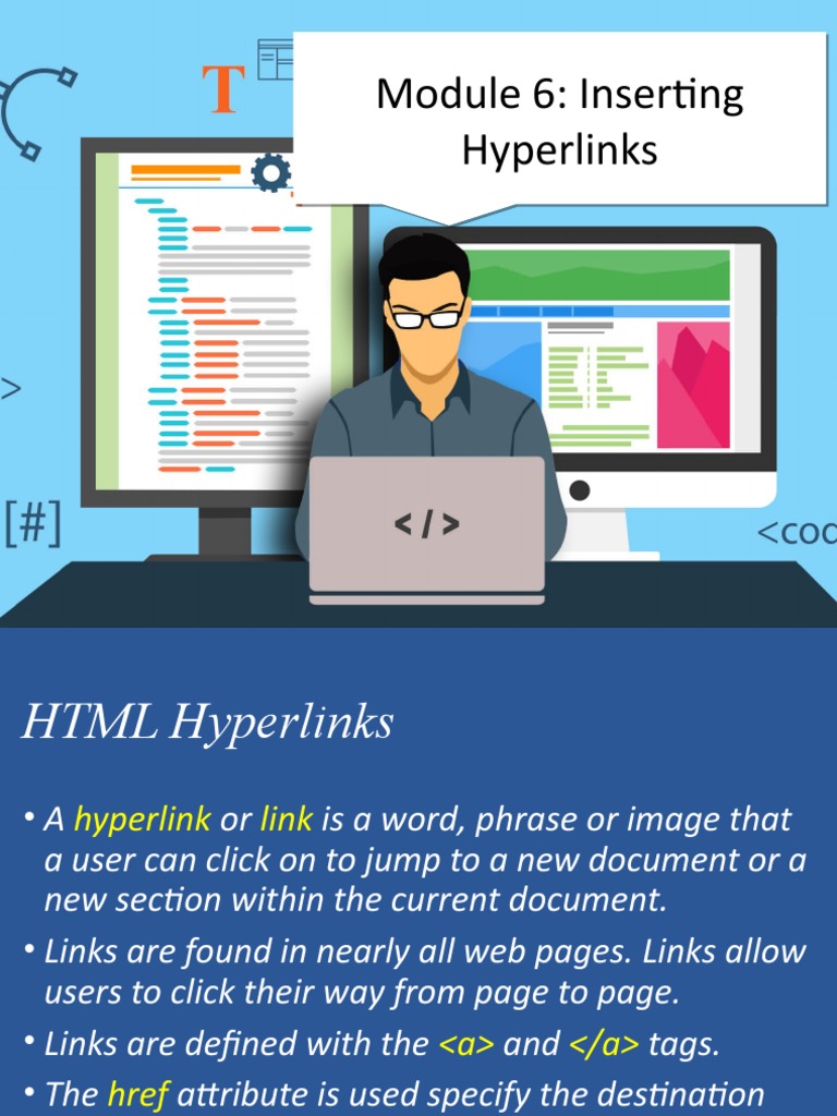 Module 6: Inserting Hyperlinks Module 6: Inserting Hyperlinks | PDF | Hyperlink | Html Element