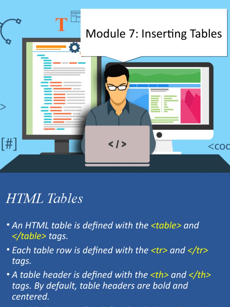 Module 7: Inserting Tables Module 7: Inserting Tables | Download Free PDF | Html Element | Internet