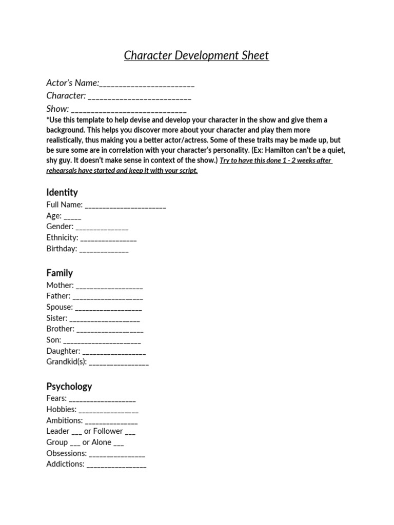 Character Development | PDF