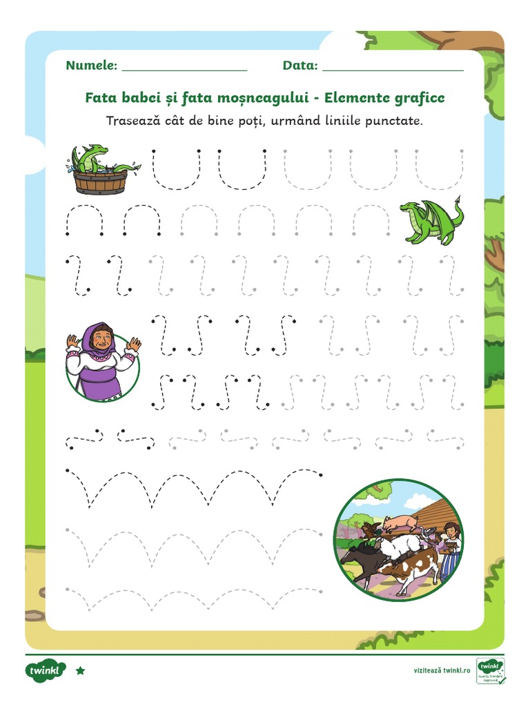 DLC 77 Fata Babei Si Fata Mosneagului Fise Cu Elemente Grafice Ver 1 | PDF