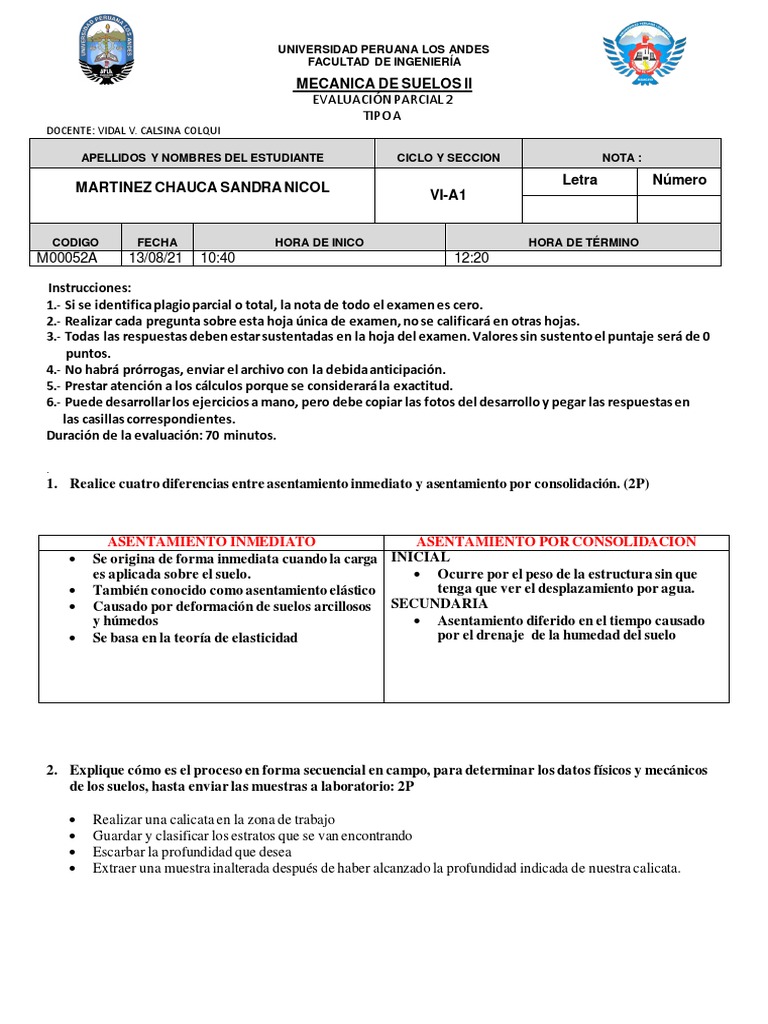 Suelos Parcial | PDF | Prueba (evaluación) | Agua
