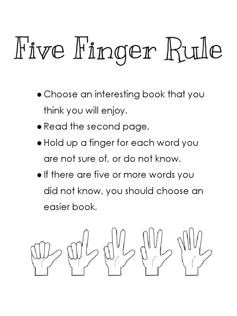 Five Finger Rule for Book Selection | PDF