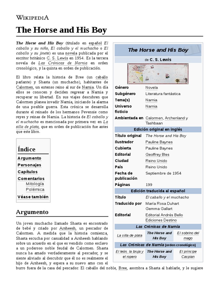 The Horse and His Boy | Descargar gratis PDF | Las cronicas de Narnia ...