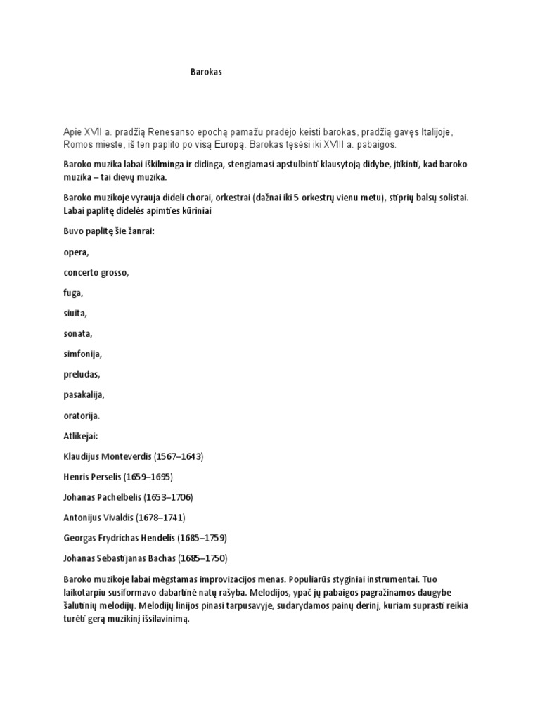 Barokas Muzika | PDF