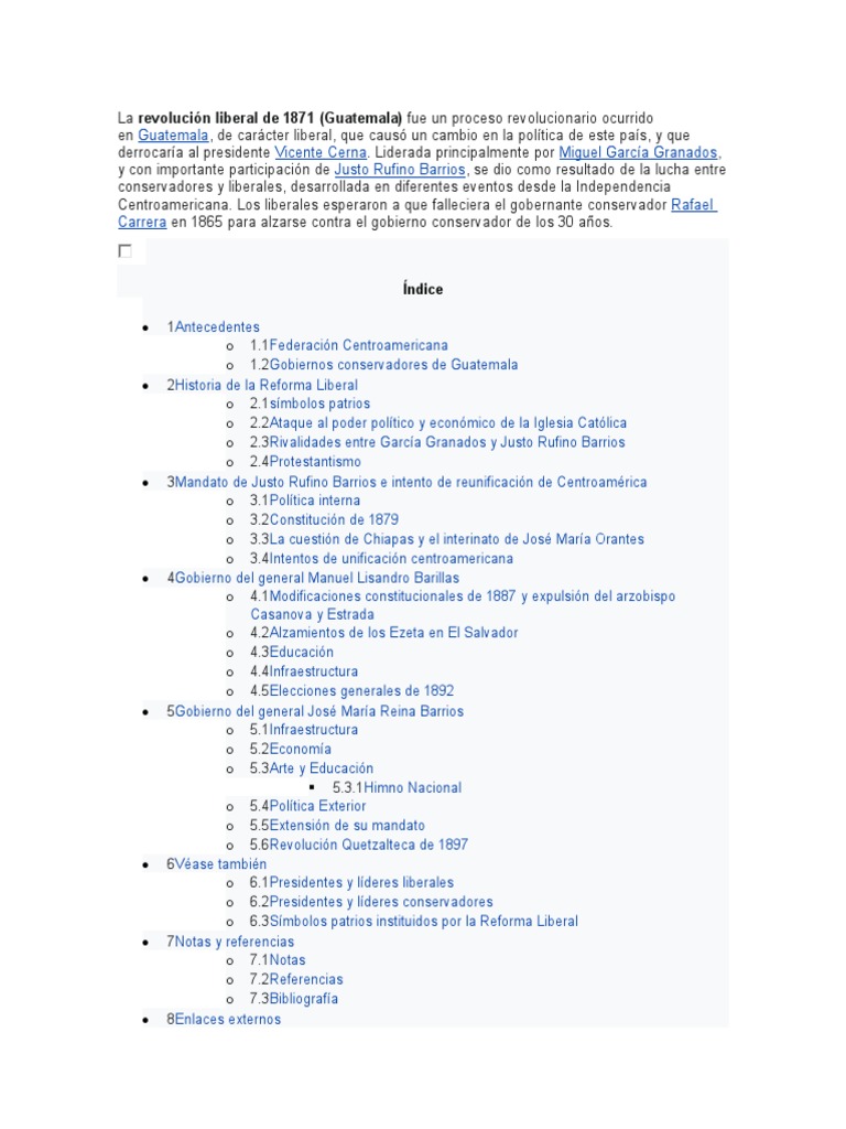 Reforma Liberal de 1871 | PDF | Guatemala | Centroamérica
